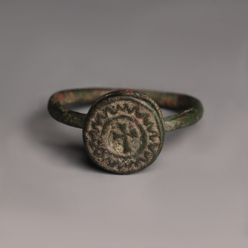 Medieval Bronze Signet Ring with Anthropomorphic Motif - Medieval ...