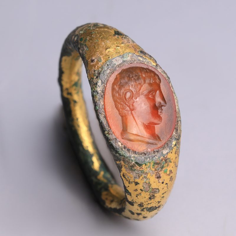 Ancient Roman Gold Intaglio Chain Ring - Ancient Roman Antiquities ...